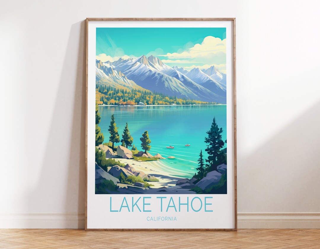 Lake Tahoe California Travel Poster, Lake Tahoe National Park Poster ...