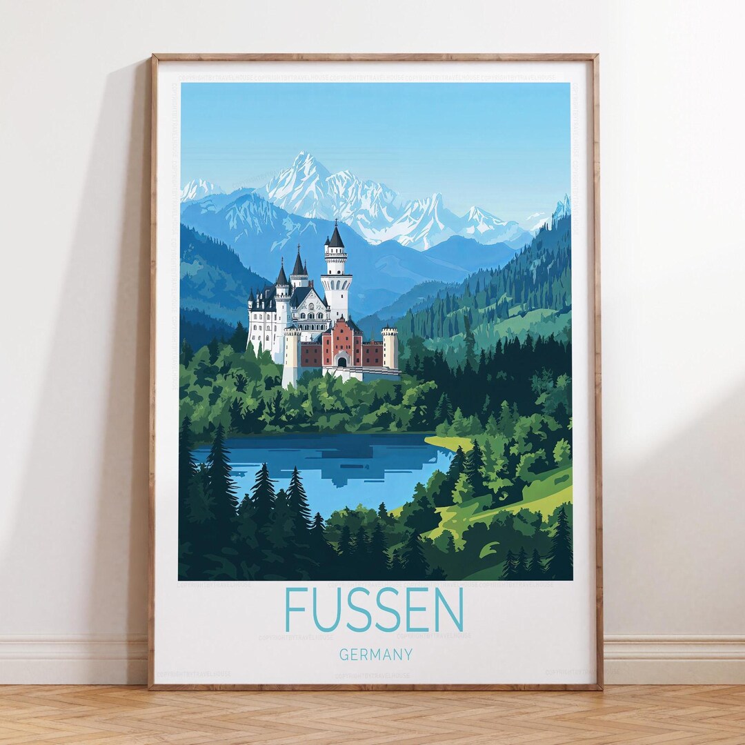Fussen Germany Travel Print, Germany Wall Art Print, Fussen Travel ...