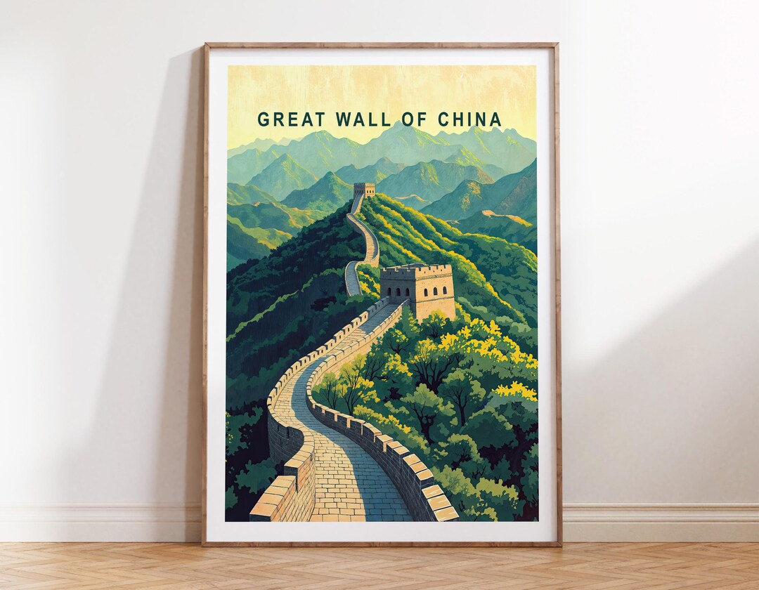 Great Wall of China Poster, Badaling Travel Wall Art, Great Wall of ...