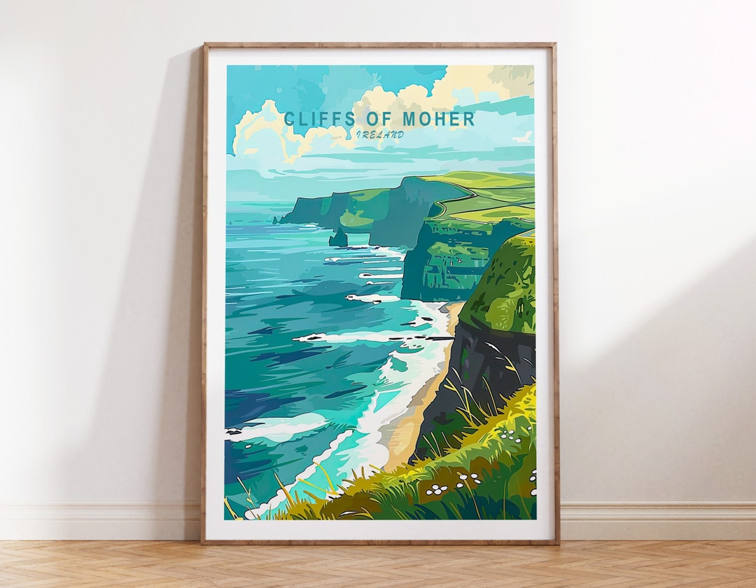 Cliffs of Moher Ireland Poster, Ireland Print, Cliffs of Moher Coast ...