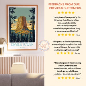 Devils Tower Custom Travel Poster, Devils Tower Wyoming Wall Art ...