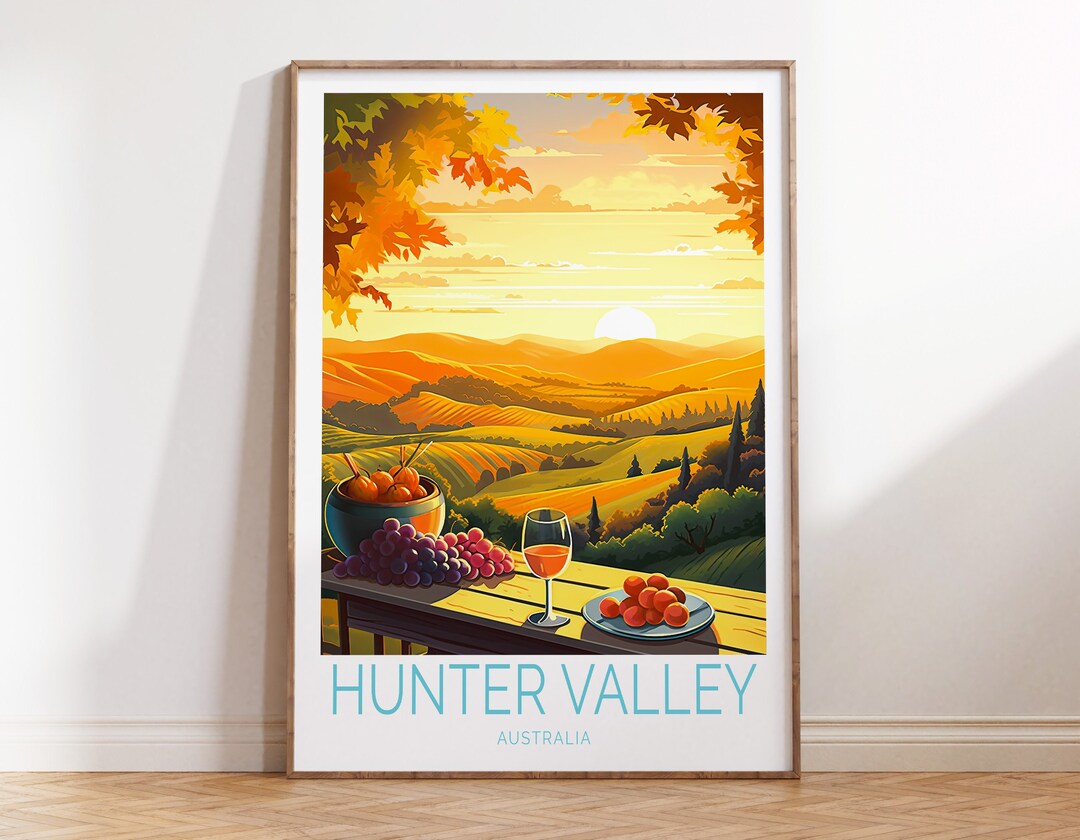 Hunter Valley Travel Poster, Australia City Print, Hunter Valley ...