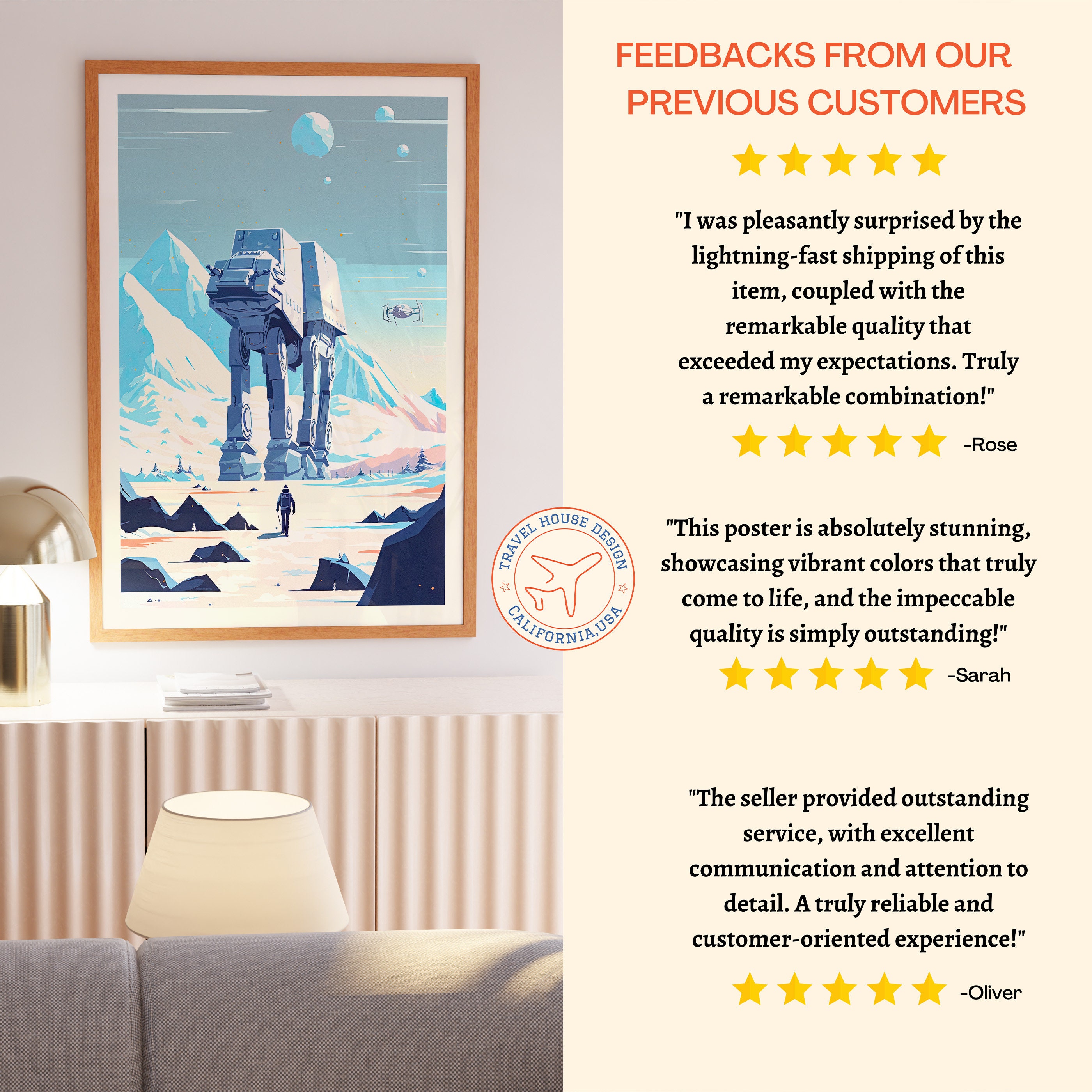 Hoth Star Wars Planet Minimalist Poster, Star Wars Travel Galaxy Wall ...
