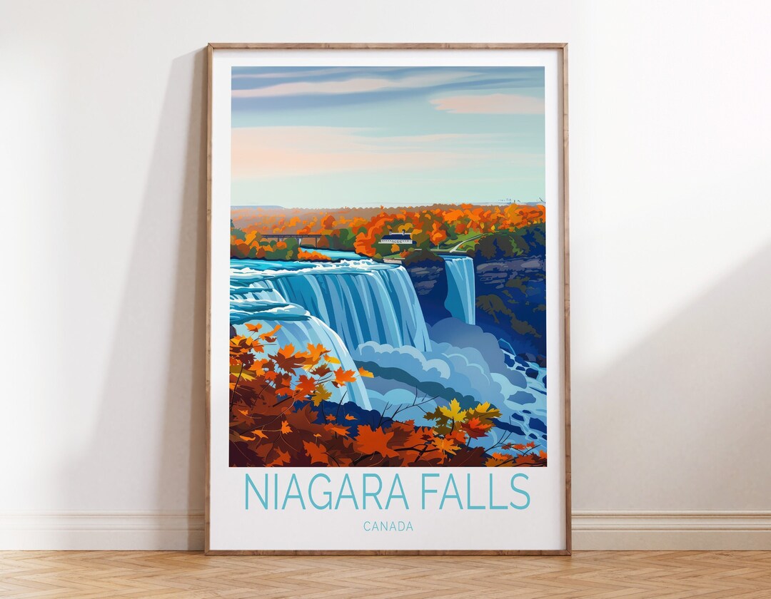 Niagara Falls Travel Poster, Canada Travel Wall Art, Niagara Falls ...