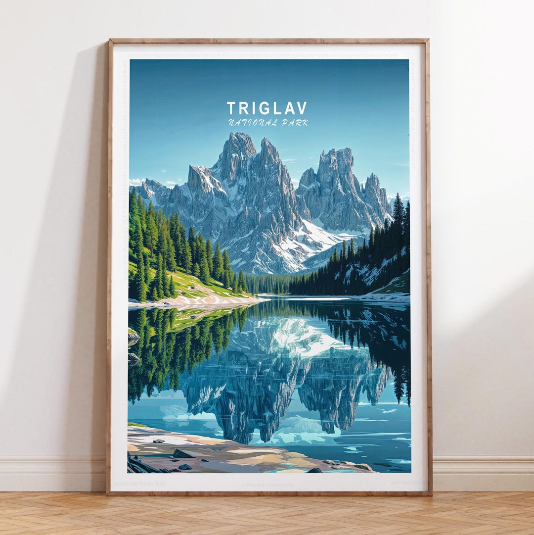 Triglav National Park Travel Poster, National Park Wall Art Print ...