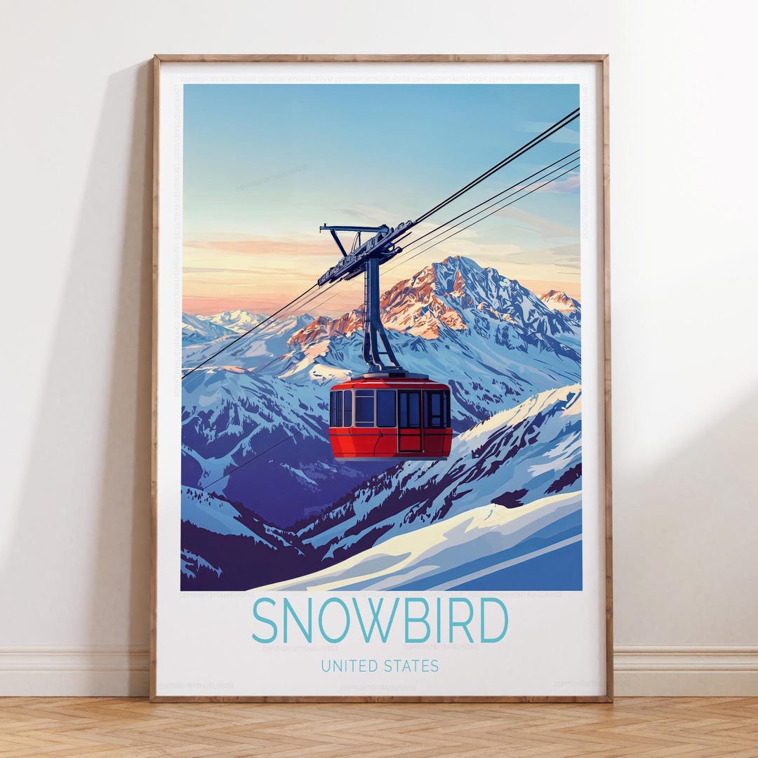 Snowbird Ski Resort Print, Utah Winter Print, Snowbird United States ...