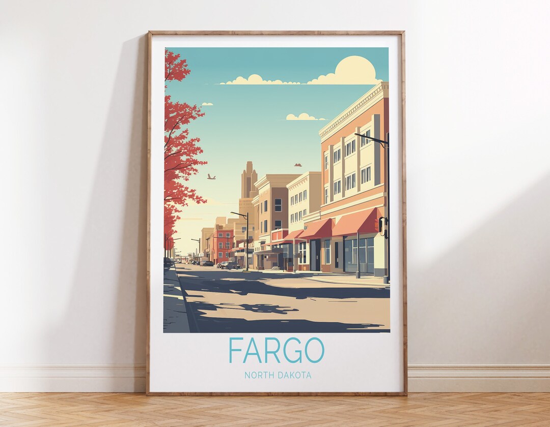 Fargo City North Dakota Travel Poster Travel Poster, Fargo City Travel ...