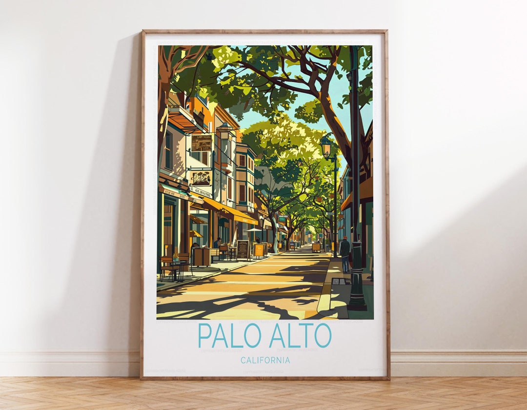 Palto Alto Silicon Valley Travel Poster, Palto Alto City Wall Art ...
