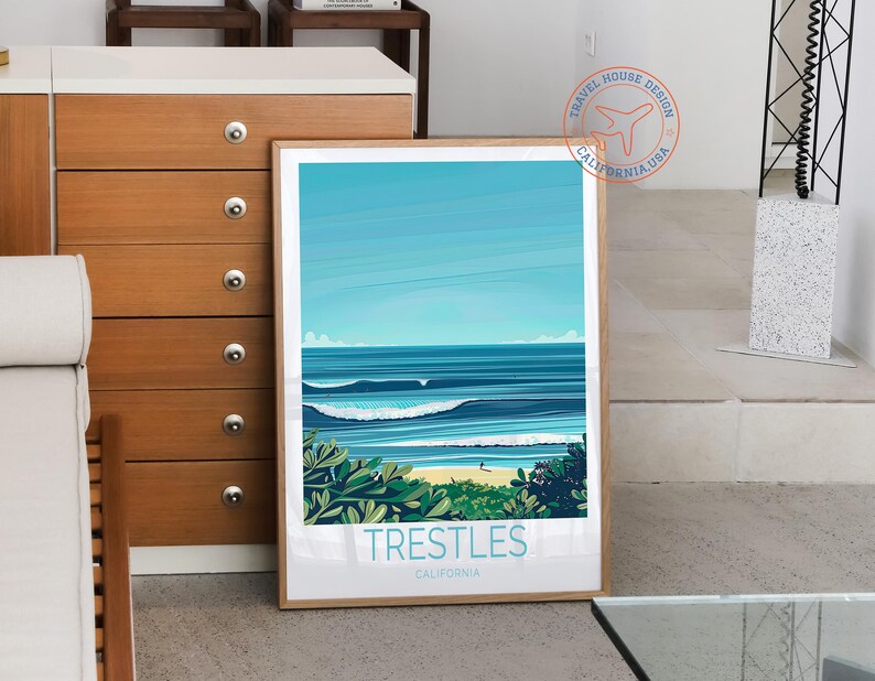 Trestles Travel Poster, Trestles California Surf Wall Art, California ...