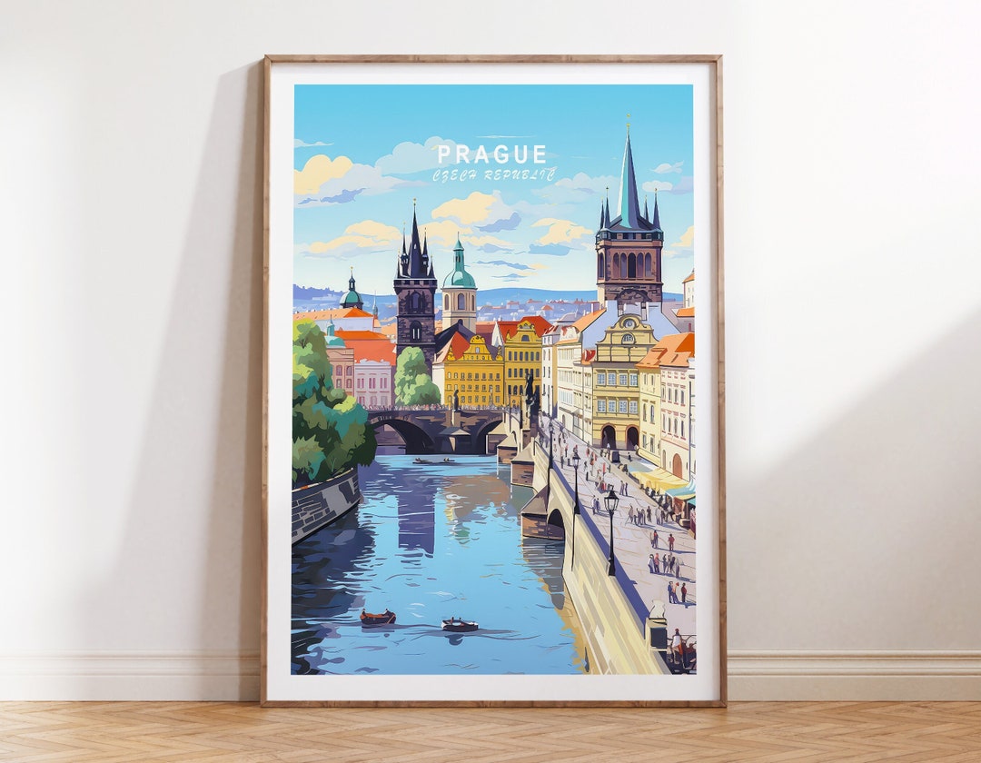 Prague Poster, Prague Czech Republic Travel Poster, Prague Travel Gift ...