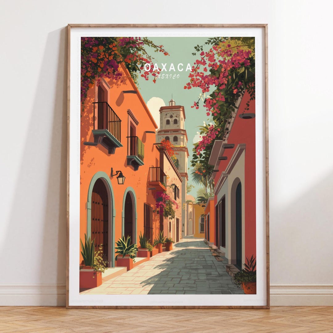 Colorful City Wall Art, Oaxaca Mexico Travel Print - Etsy