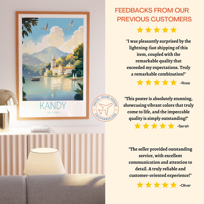 Kandy Sri Lanka Travel Poster, Kandy Sri Lanka Travel Illustrations ...