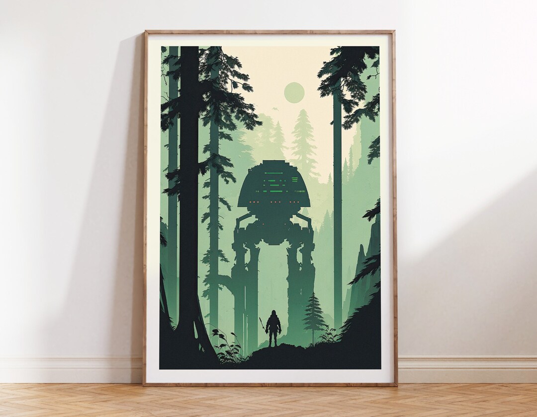 Endor Star Wars Minimalist Planet Poster, Star Wars Endor Travel Galaxy ...