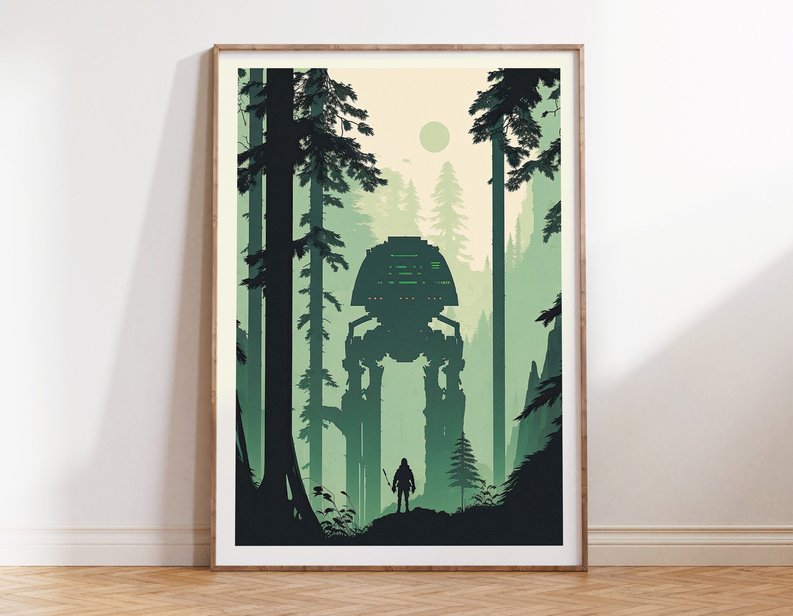 Endor Star Wars Minimalist Planet Poster, Star Wars Endor Travel Galaxy ...