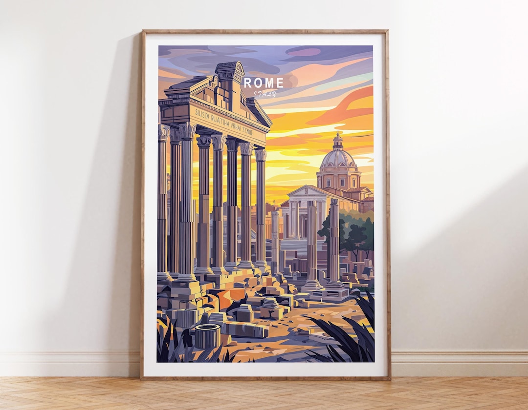 Rome Italy Poster, Italy Wall Art, Ancient Rome Travel Print, City ...