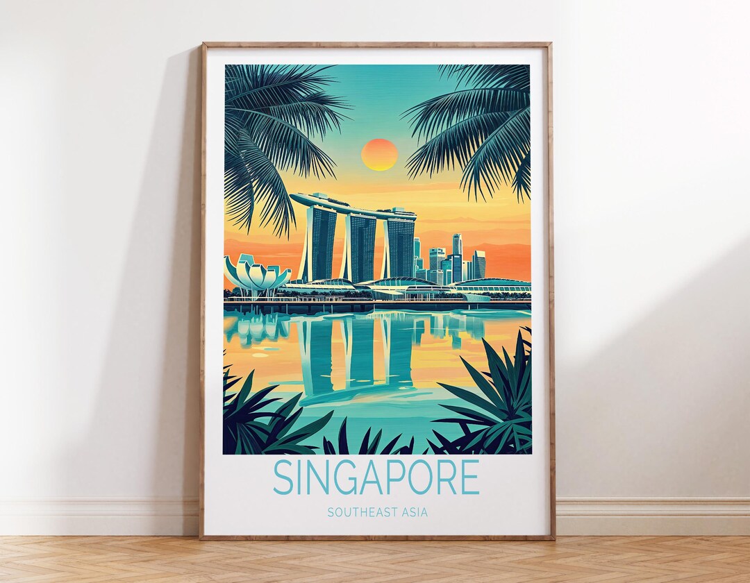 Singapore Southeast Asia Travel Poster, Singapore Wall Art, Southeast ...