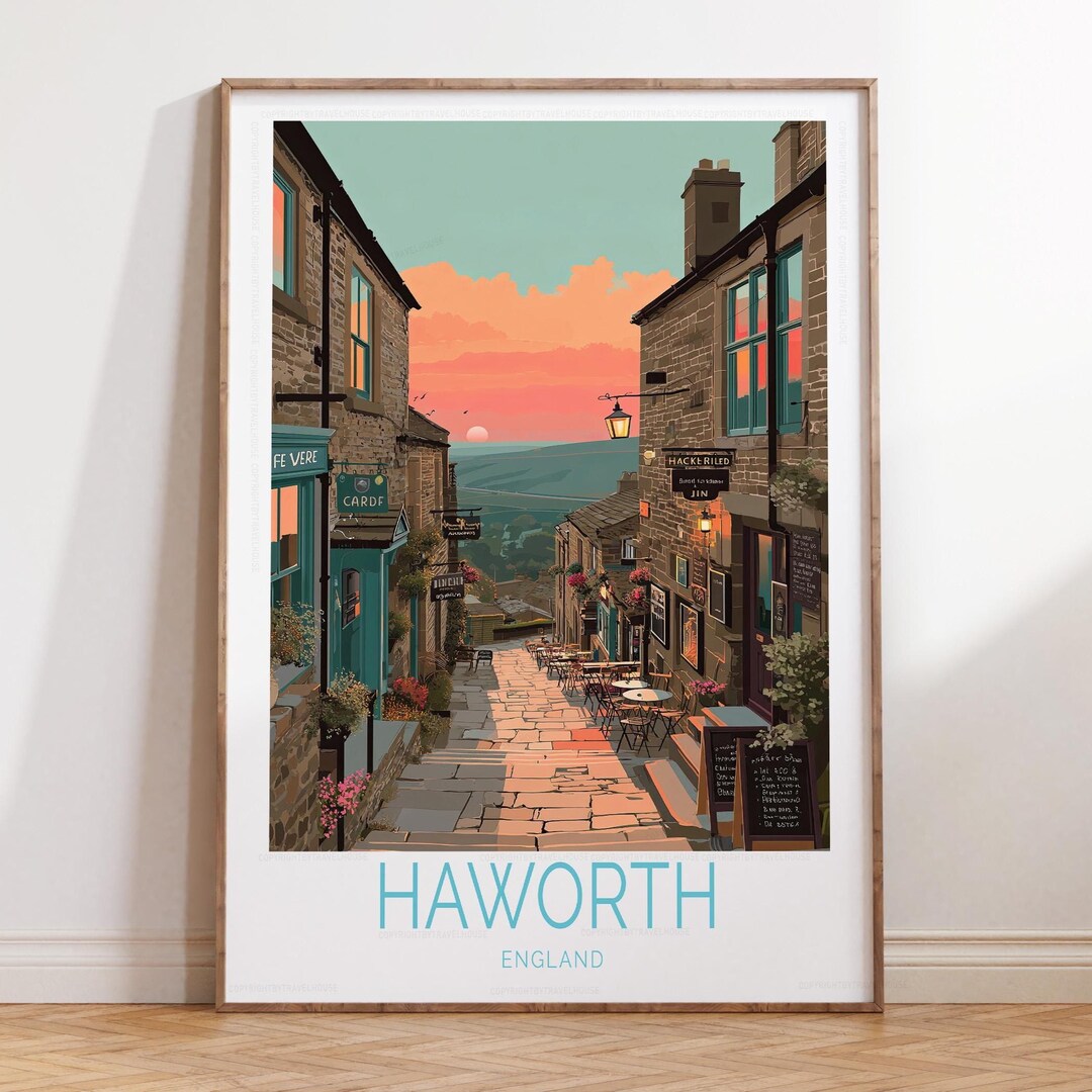 Haworth England Travel Poster, Haworth England Travel Wall Art, England ...