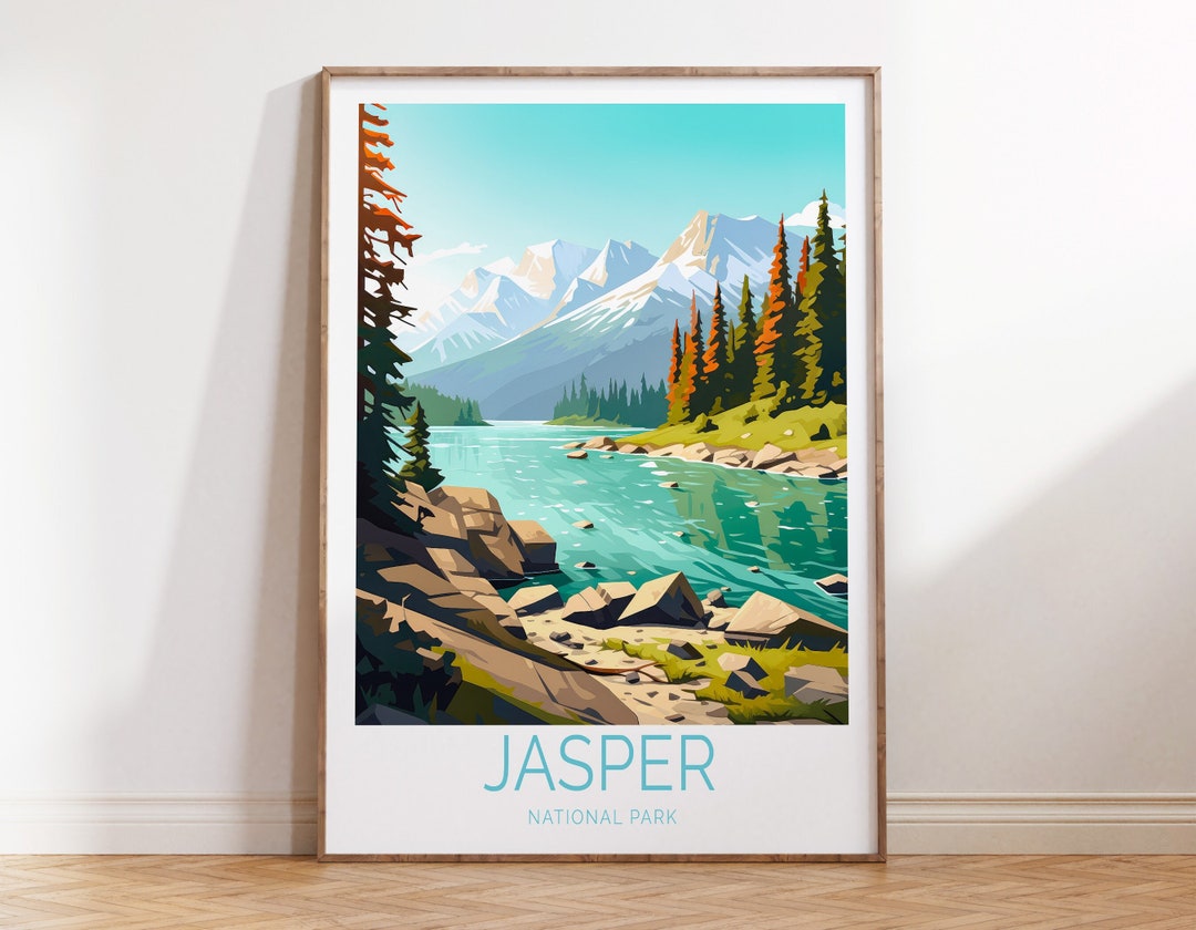 Jasper National Park Travel Poster, Jasper Canada National Park Poster ...