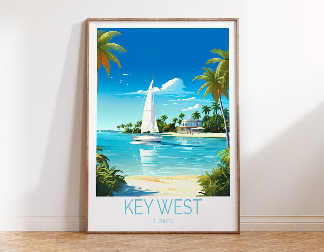 Key West Florida Print, Florida Wall Art, Key West Florida Coast Poster ...