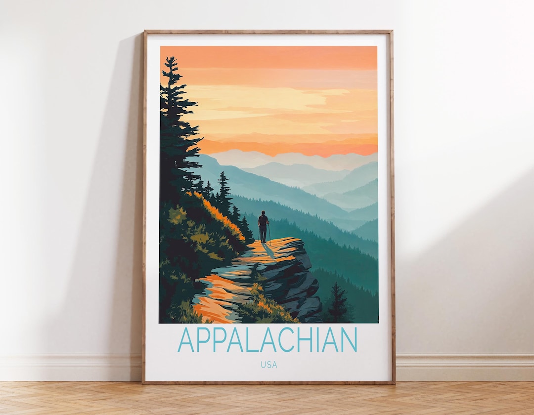 Appalachian Poster, Appalachian USA Travel Wall Art, USA Travel Print ...