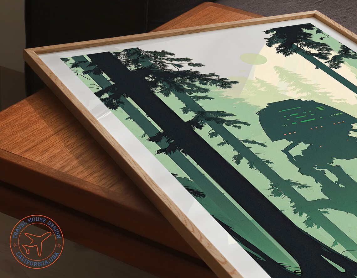 Endor Star Wars Minimalist Planet Poster, Star Wars Endor Travel Galaxy ...