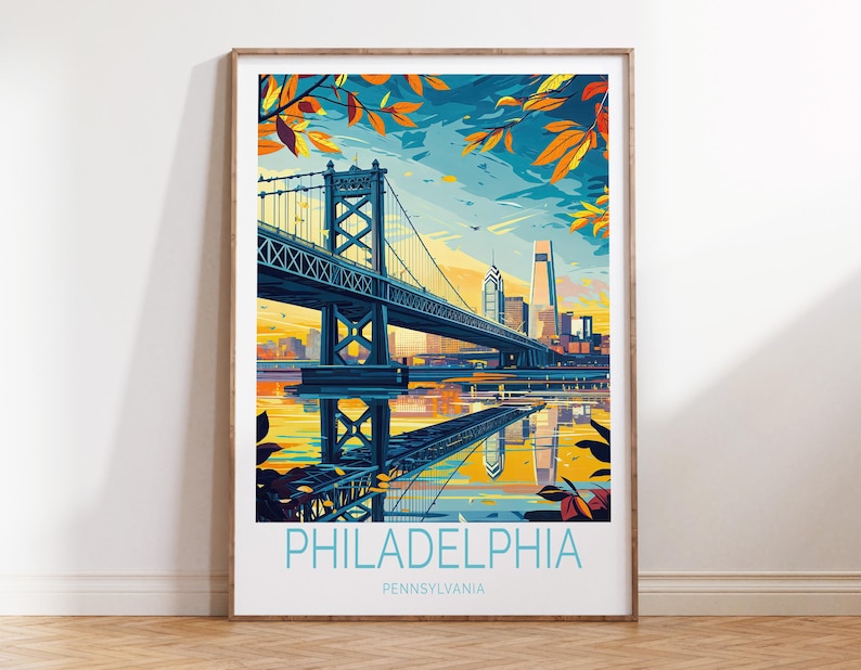 Philadelphia Pennsylvania Travel Poster, Philadelphia City Wall Art ...