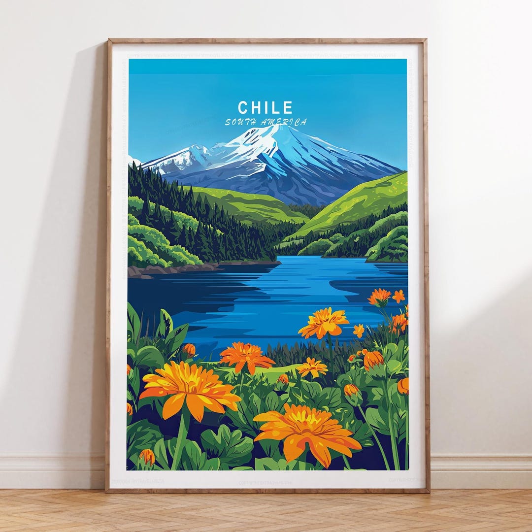 Chile Travel Print, South America Travel Poster, Chile South America ...