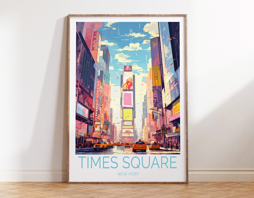 Times Square Travel Poster New York Travel Poster, New York Travel Wall ...