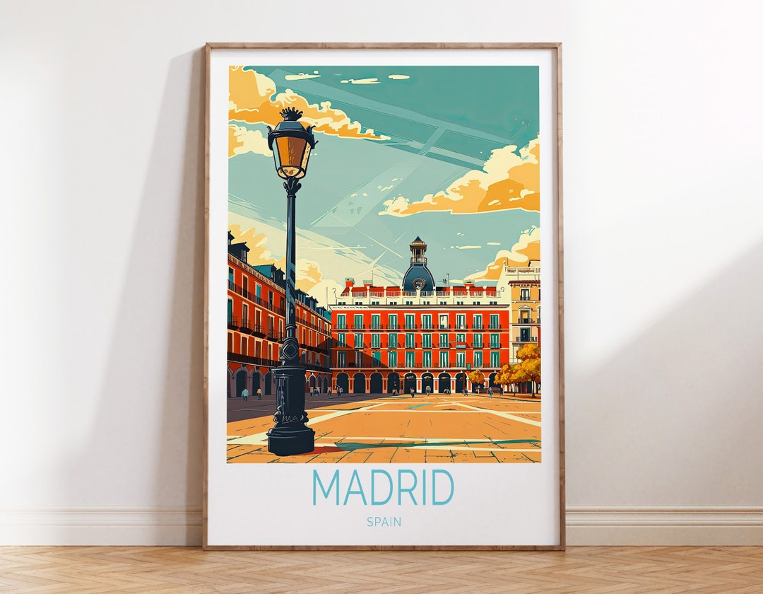 Madrid Spain Travel Poster, Spain City Wall Art, Madrid Spain Print ...