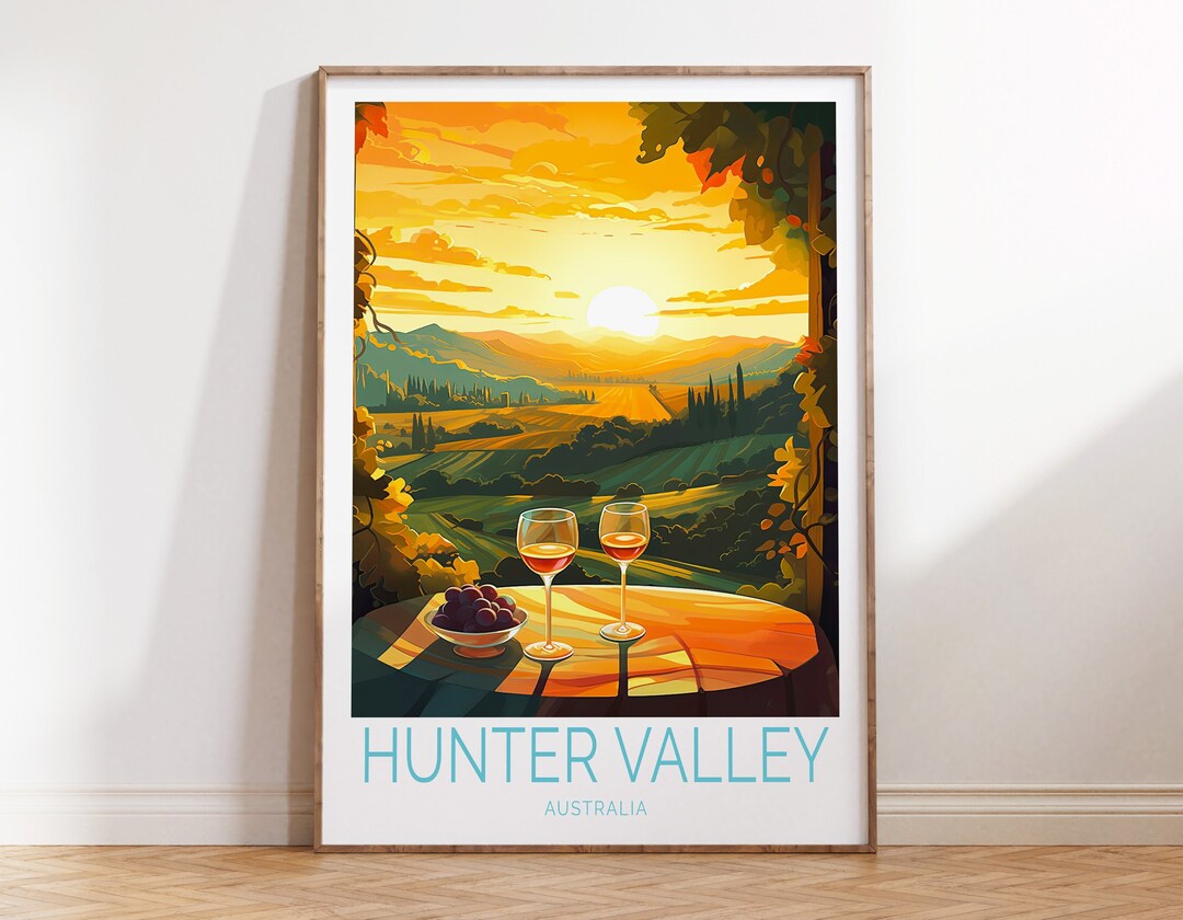 Hunter Valley Print, Australia City Wall Art, Hunter Valley Australia ...