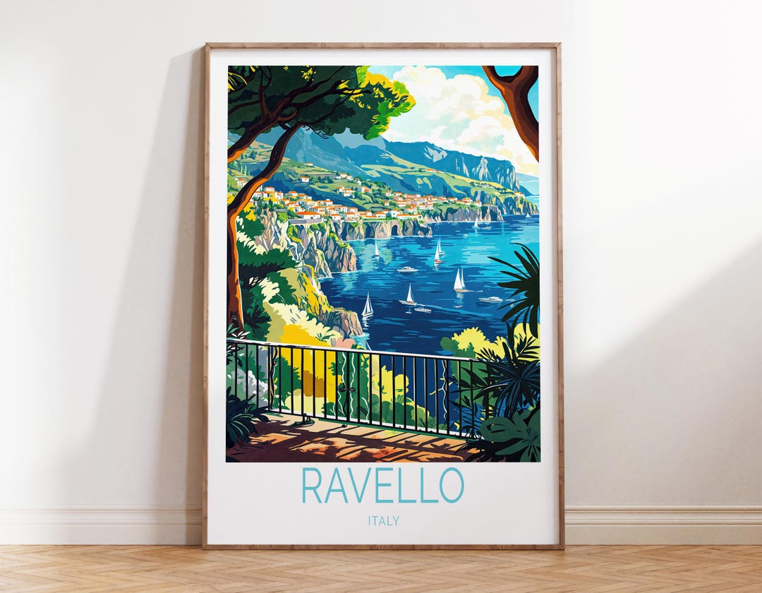 Ravello Italy Travel Poster, Ravello Italy Travel Wall Art, Italy Print ...