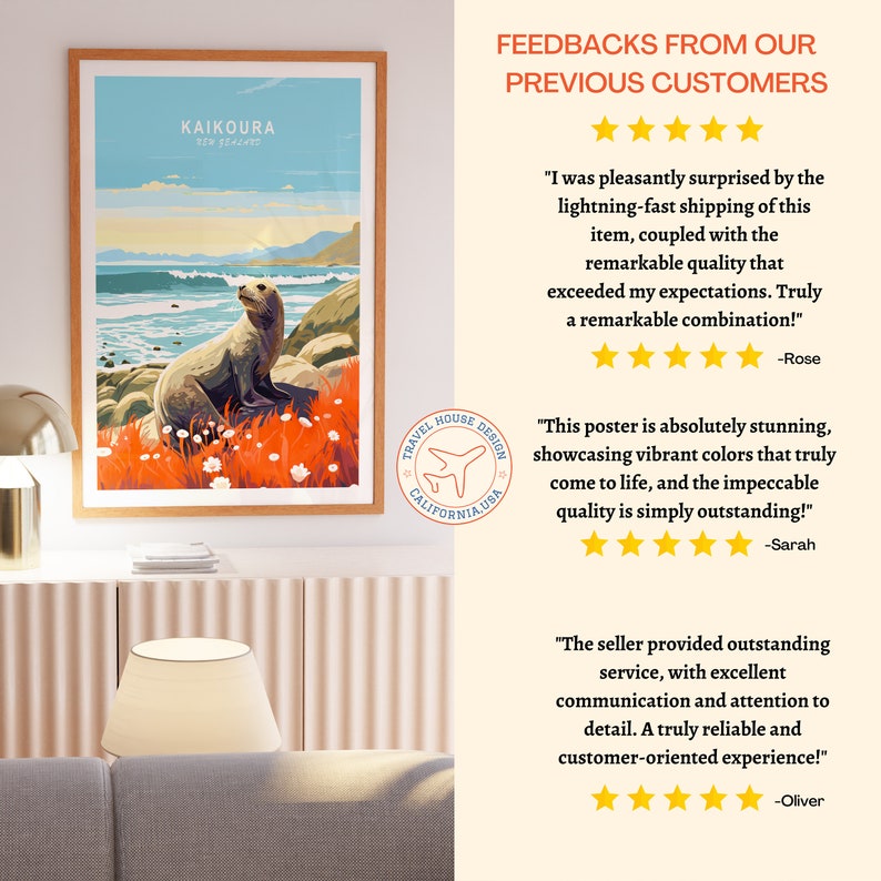 Kaikoura New Zealand Travel Poster, New Zealand Poster, New Zealand ...