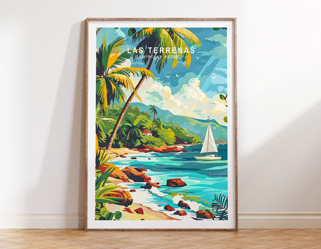 Las Terrenas Poster, Dominican Republic City Wall Art, Las Terrenas ...