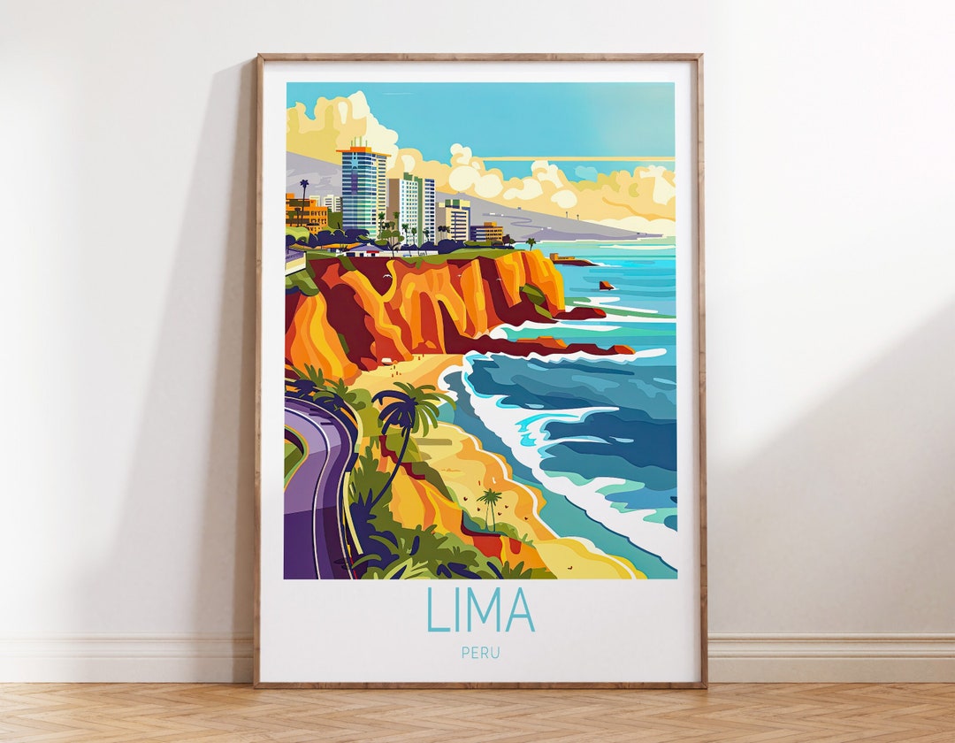 Lima Print, Peru Lima City Travel Poster, Lima Coastal Print, Lima ...
