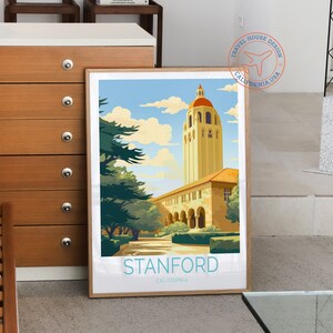 Stanford University Campus Travel Poster, Stanford California Poster ...