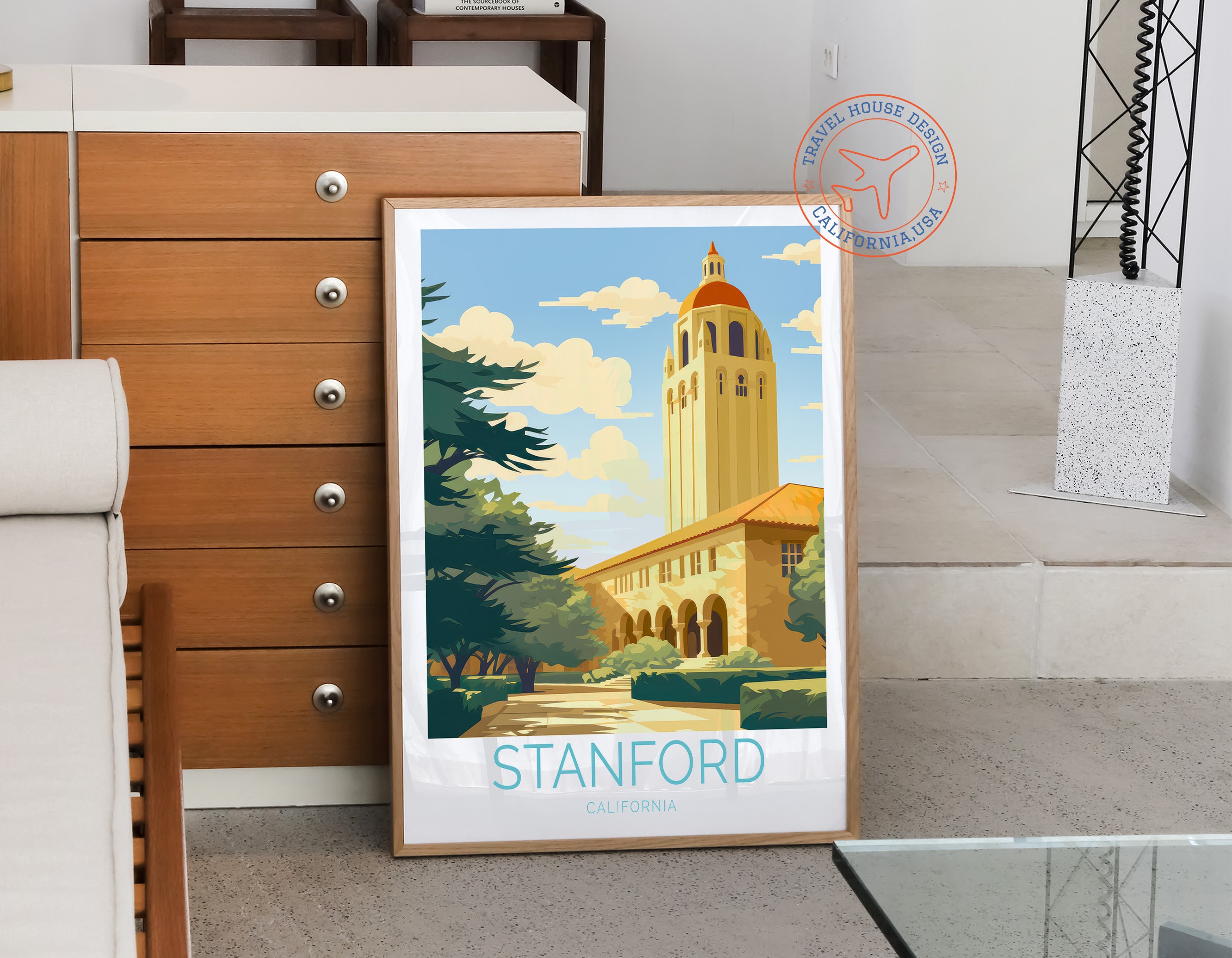 Stanford University Campus Travel Poster Stanford California - Etsy