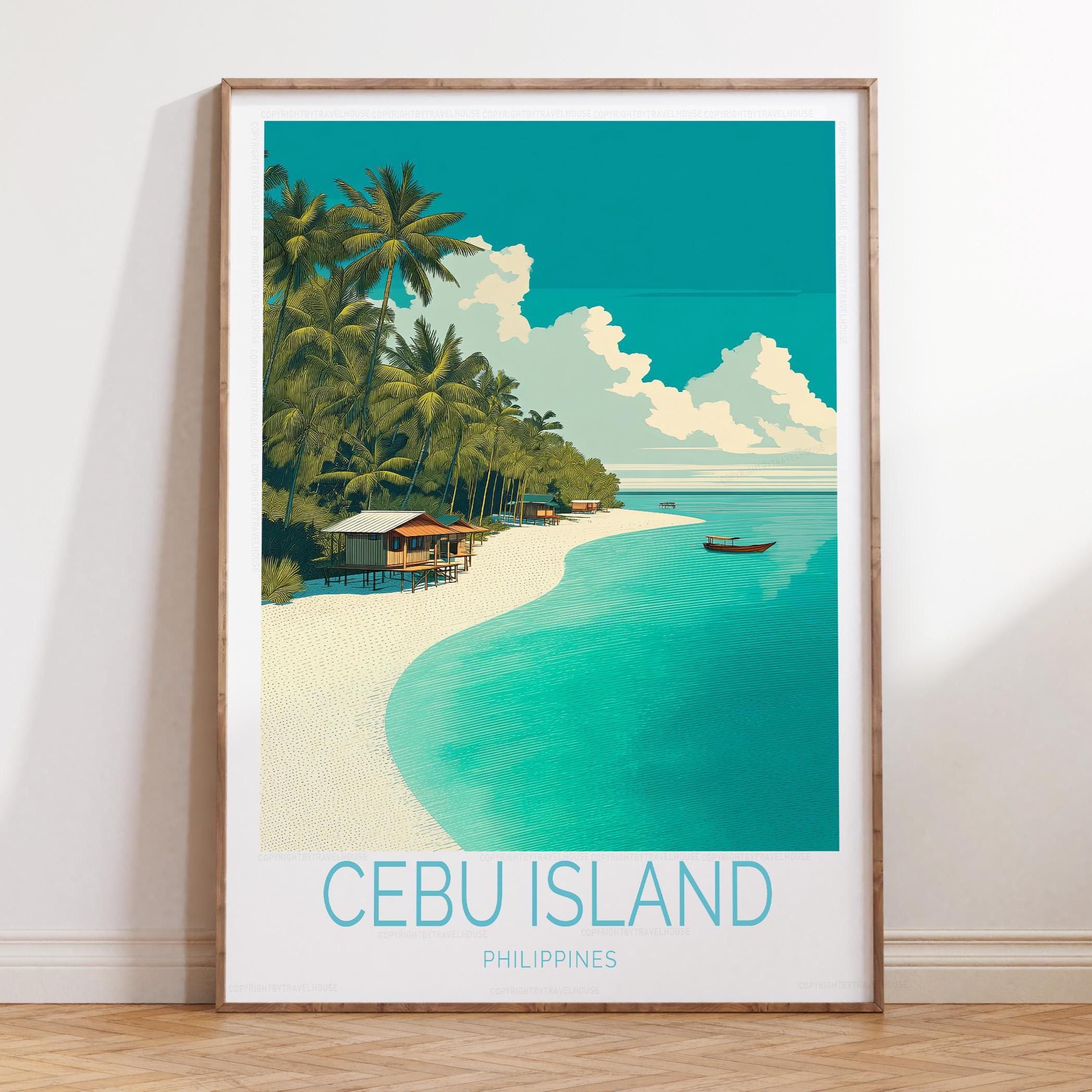 Cebu Island Philippines Travel Print, Cebu Island Travel Wall Art ...