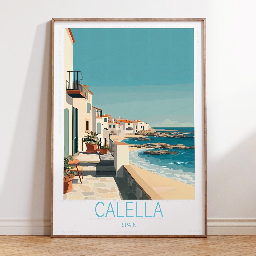 Calella Spain Travel Poster, Spain Travel Wall Art, Calella Travel ...