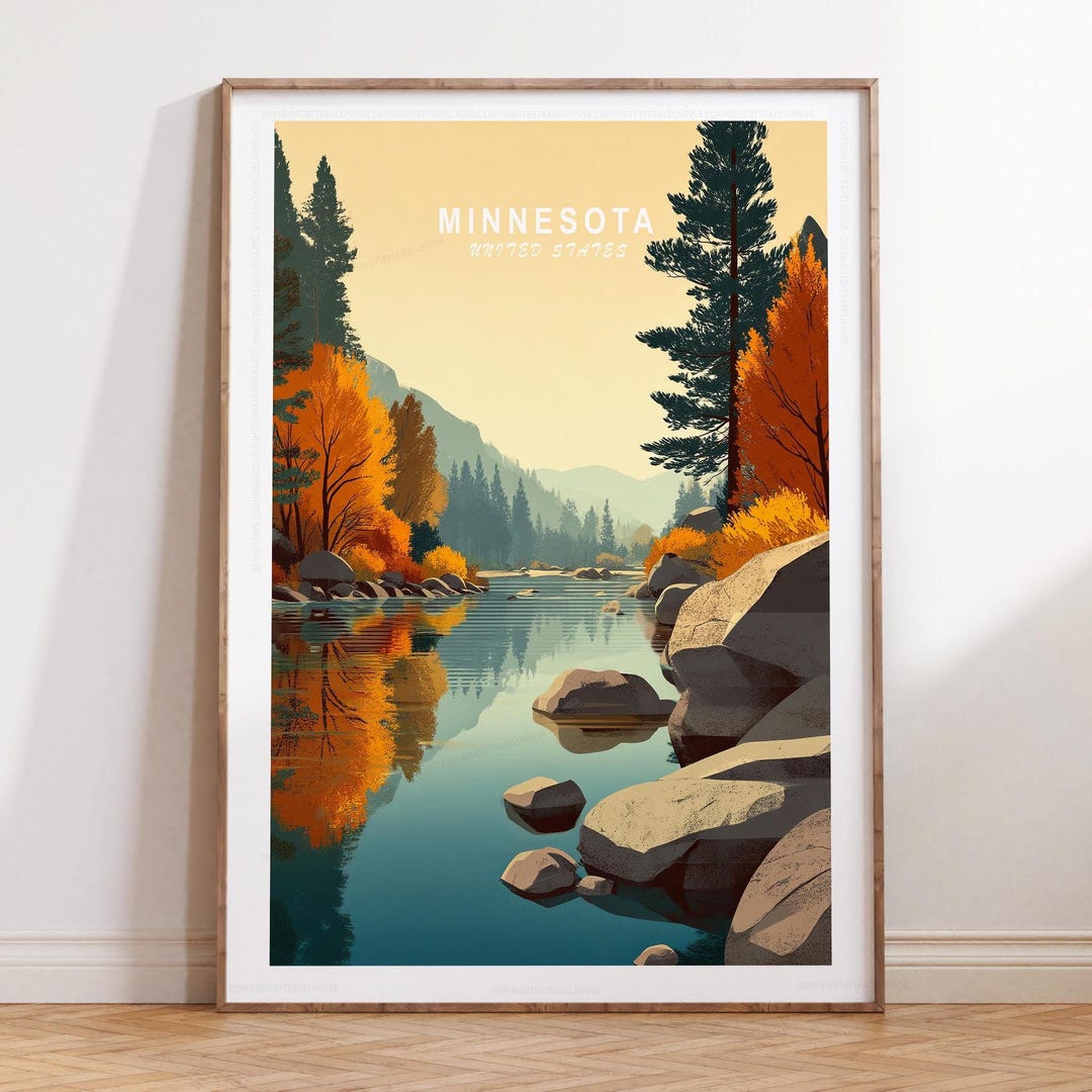 Minnesota Travel Poster, Minnesota United States Travel Wall Art ...