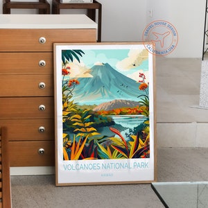Volcanoes National Park Print, Volcanoes Hawaii Travel Poster, Hawaii ...
