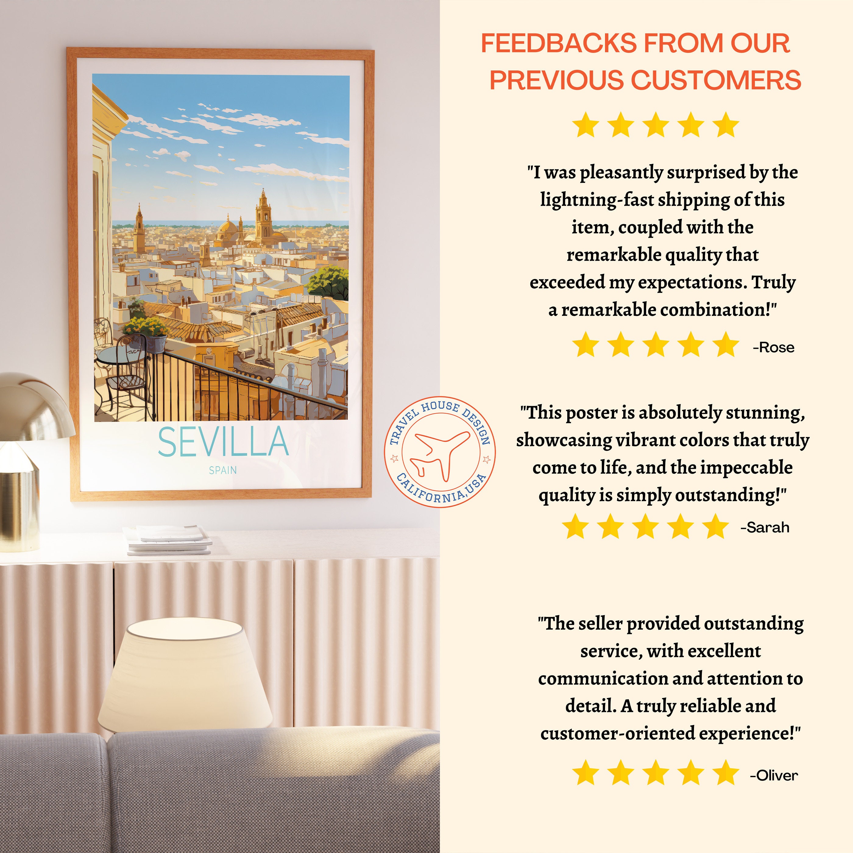 Sevilla Spain Travel Poster Spain Travel Poster, Sevilla Spain Poster ...