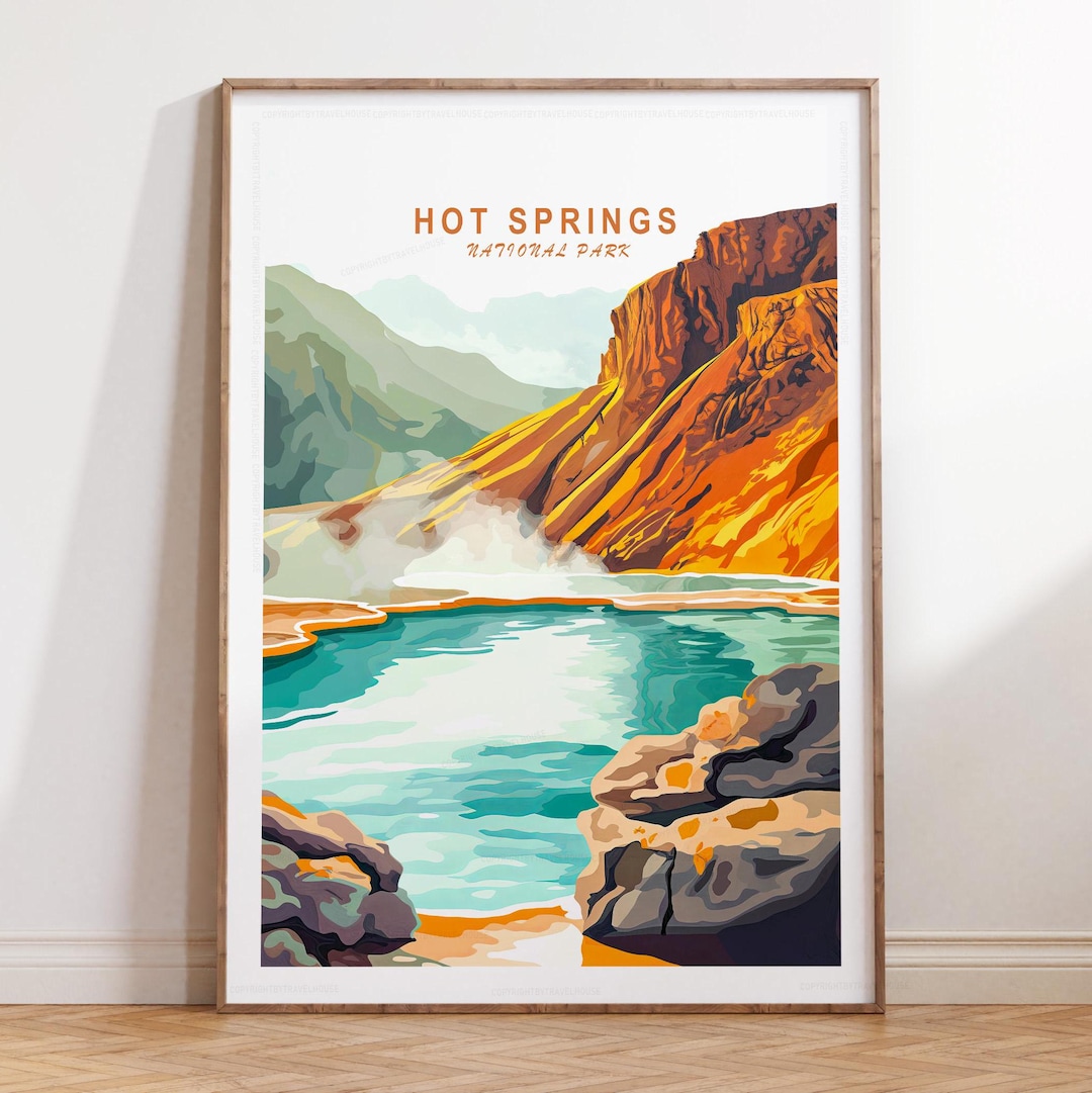 Hot Springs Travel Wall Art, Hot Springs National Park Poster, National ...