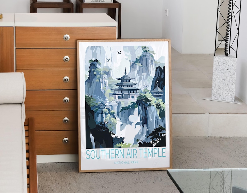 Southern Air Temple Poster, the Last Airbender Travel Wall Art ...