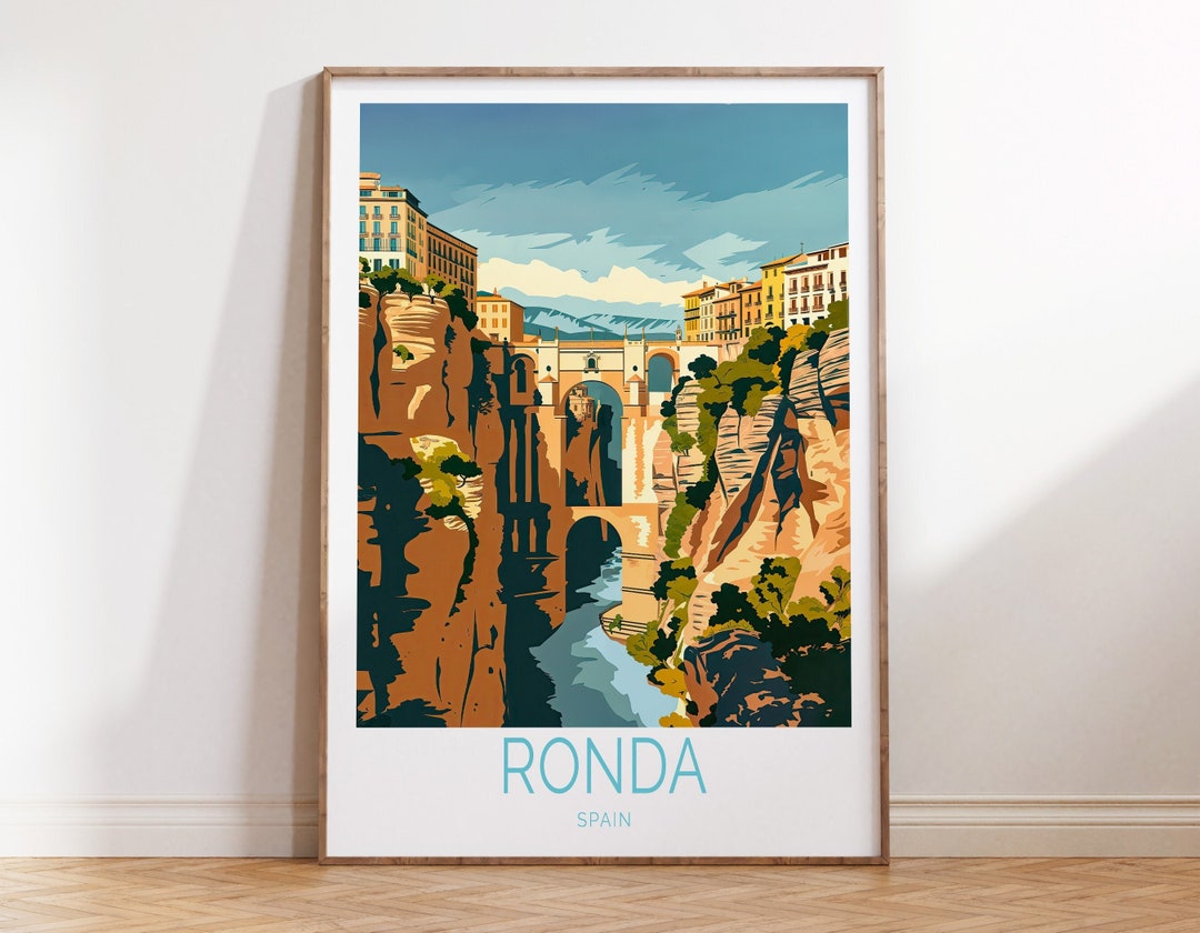 Ronda Spain Travel Print, Spain Ronda Travel Wall Art, New Bridge Ronda ...