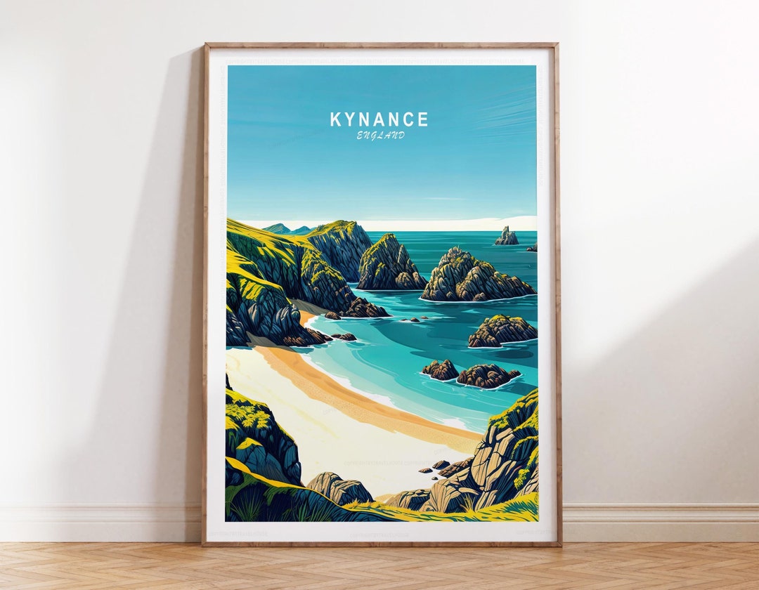 Cornwall Kynance Cove Print, British Coastal Poster, UK Beach Wall Art ...