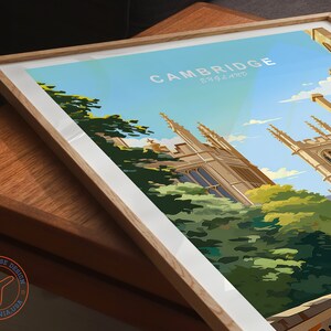 Cambridge Travel Poster, England Poster, Cambridge Travel Print Wall ...