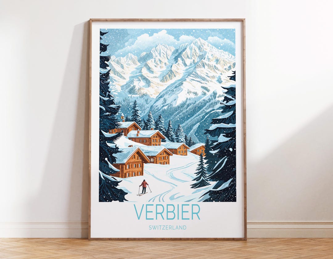 Verbier Switzerland Poster, Verbier Switzerland Travel Wall Art ...