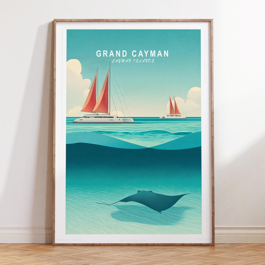 Grand Cayman Travel Wall Art, Cayman Islands Travel Poster, Grand ...