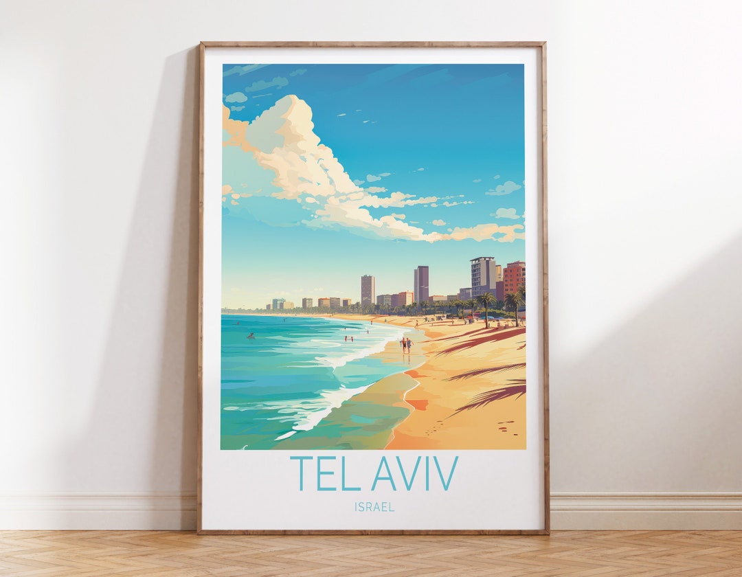 Tel Aviv Israel Travel Poster, Tel Aviv Israel Poster, Tel Aviv Israel ...