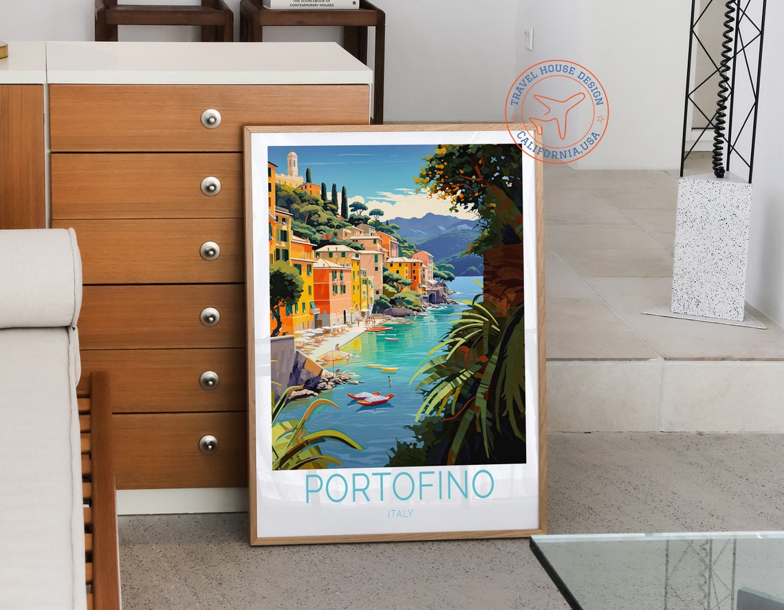 Portofino Italy Travel Poster Portofino Travel Poster - Etsy